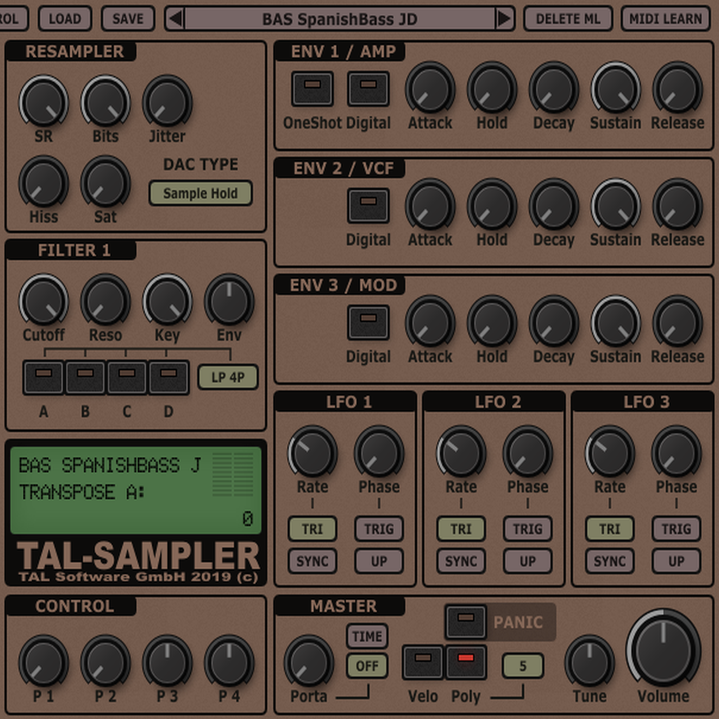 BAS SpanishBass JD [TAL-Sampler] by Joel Dreaver